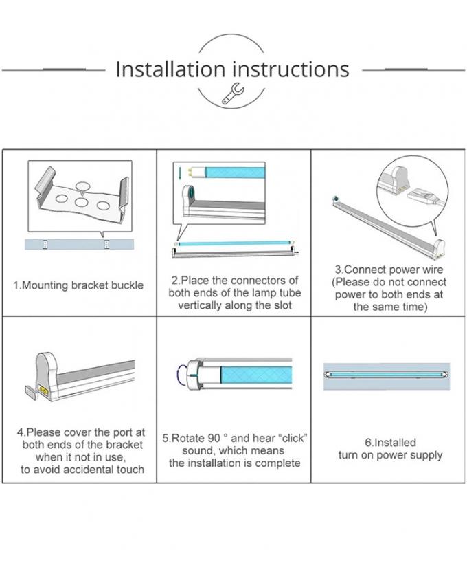 Household Aluminium Bracket 40W UVC Light Bulb